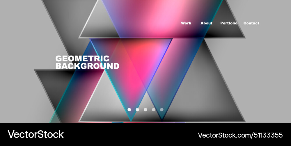 Geometric background with purple triangles Vector Image