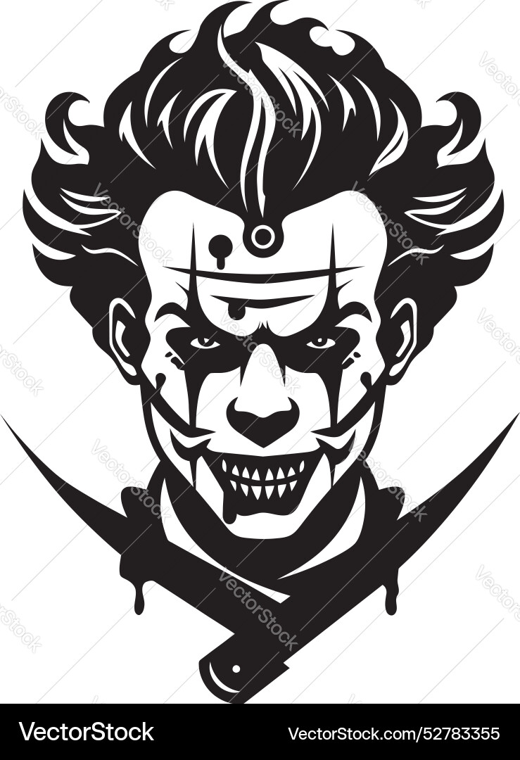 Haunting hilarity creepy clown macabre mirth Vector Image
