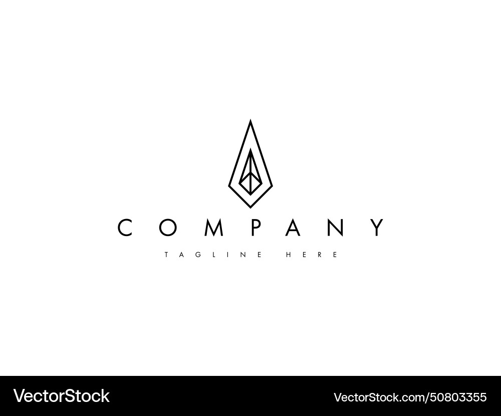 Luxury minimal diamond logo design Royalty Free Vector Image