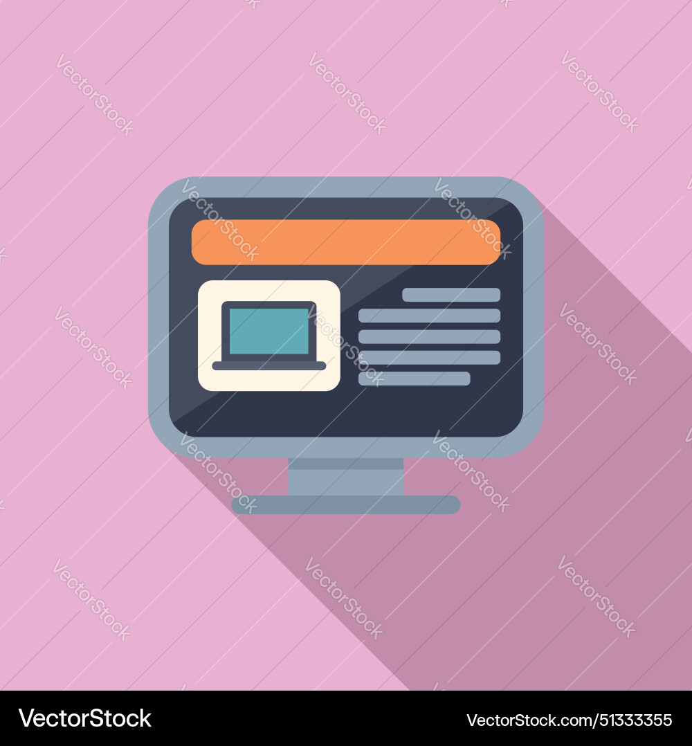 Modern computer icon on pink background Royalty Free Vector