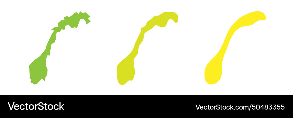Norway country map in three levels Royalty Free Vector Image