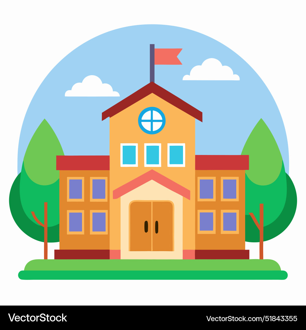 School building Royalty Free Vector Image - VectorStock