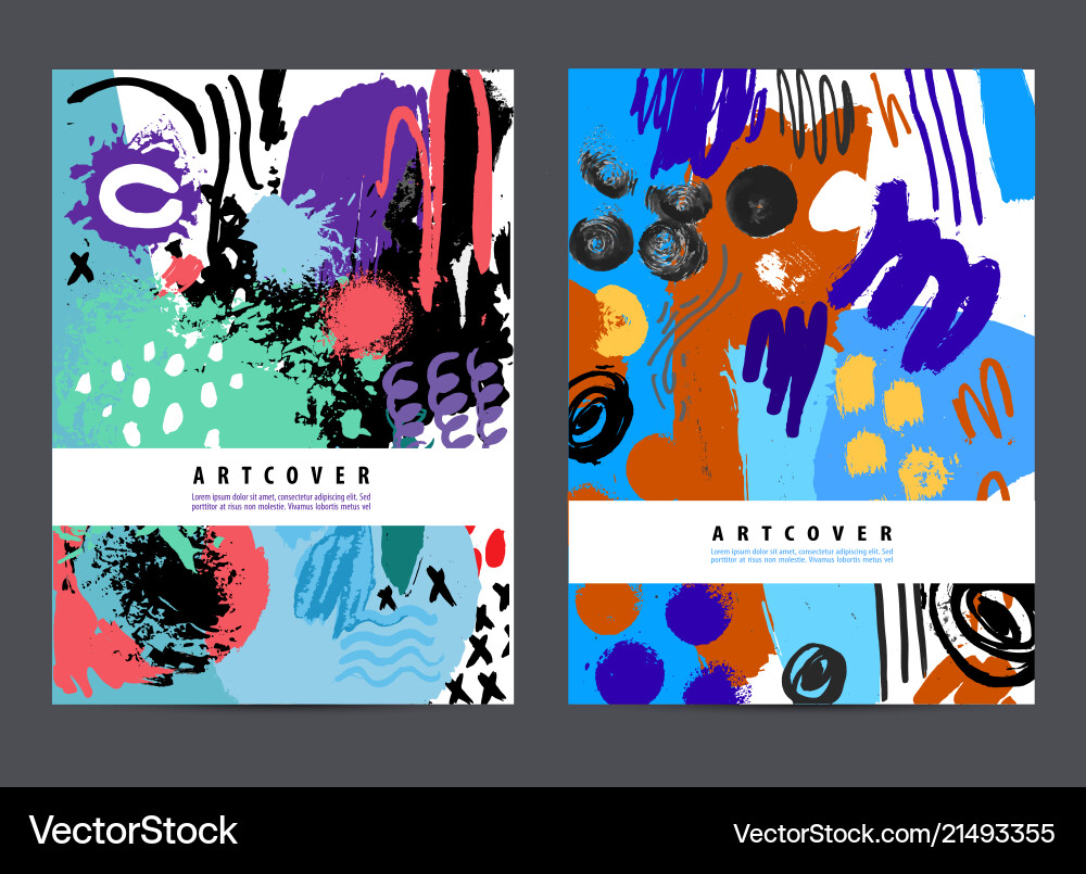 Set of art covers ink hand drawn posters Vector Image
