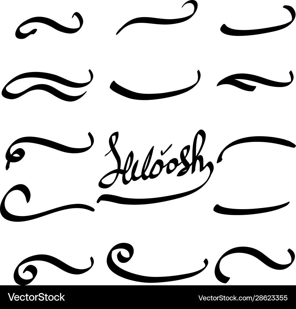 Typographic swash and swooshes tails handdrawn Vector Image