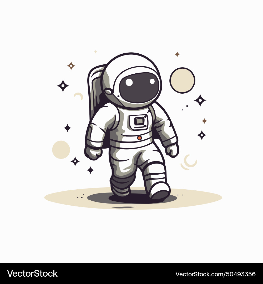 Astronaut in space cute cartoon character Vector Image