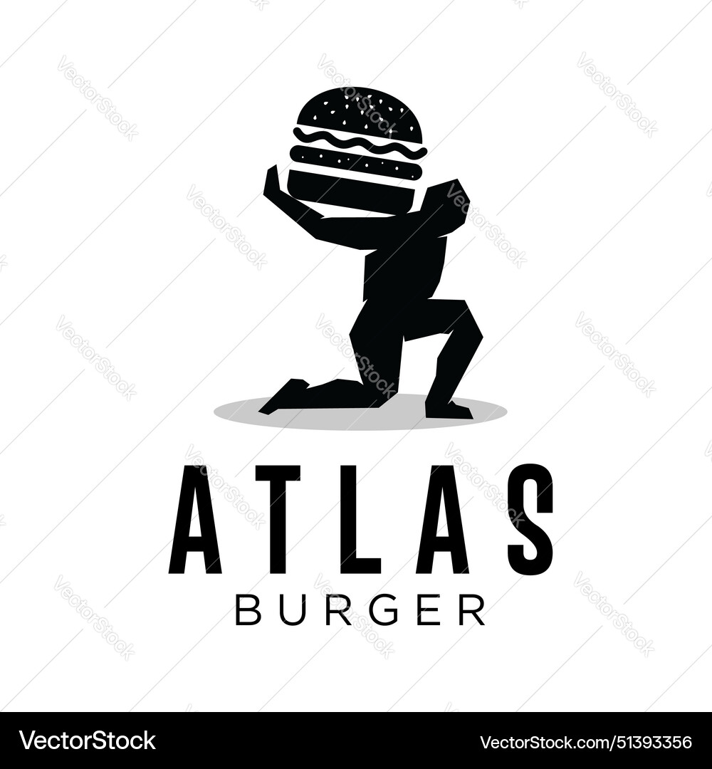 Atlas world burger logo design Royalty Free Vector Image