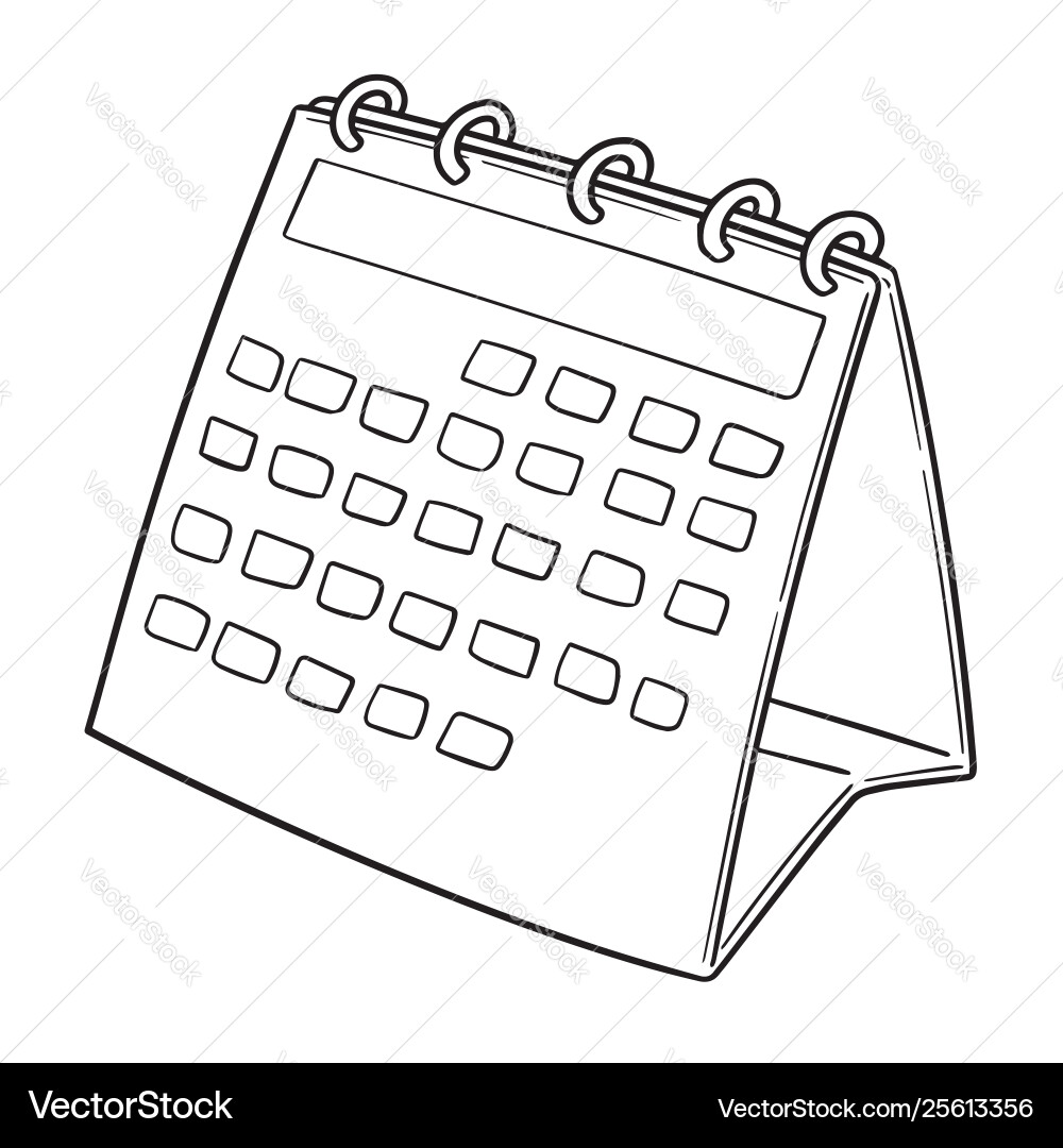 Calendar Sketch Royalty Free Vector Image - VectorStock