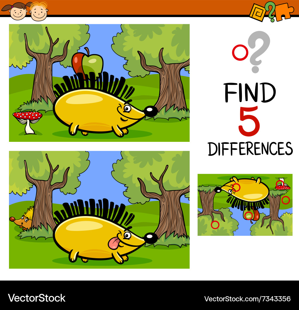Differences task for children Royalty Free Vector Image