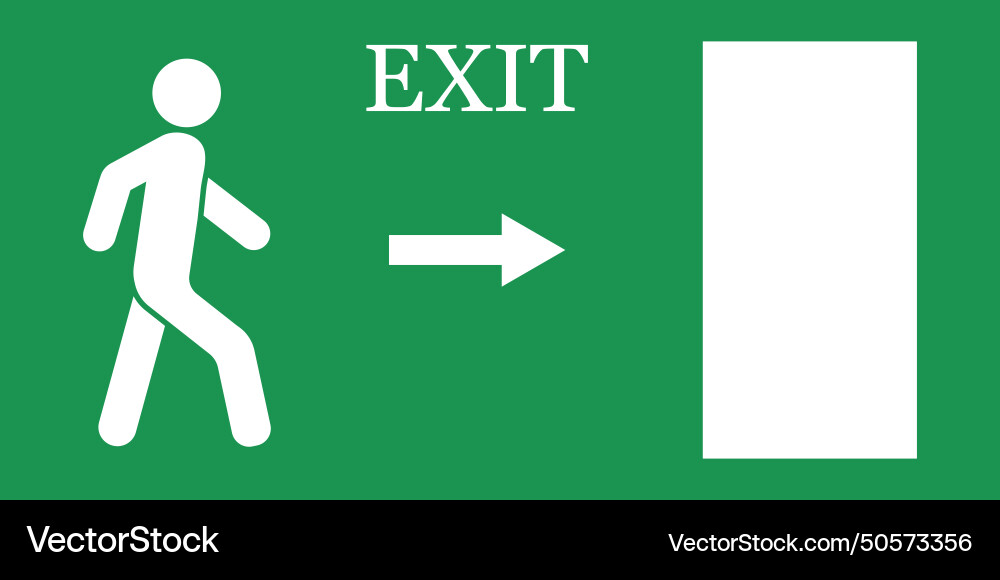 Emergency exit sign Royalty Free Vector Image - VectorStock