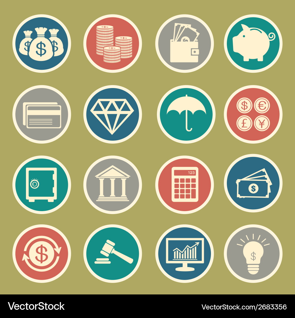 Finance icons Royalty Free Vector Image - VectorStock