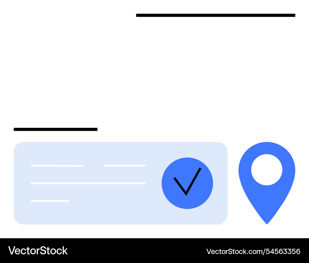 Geolocation marker with verification checkbox Vector Image