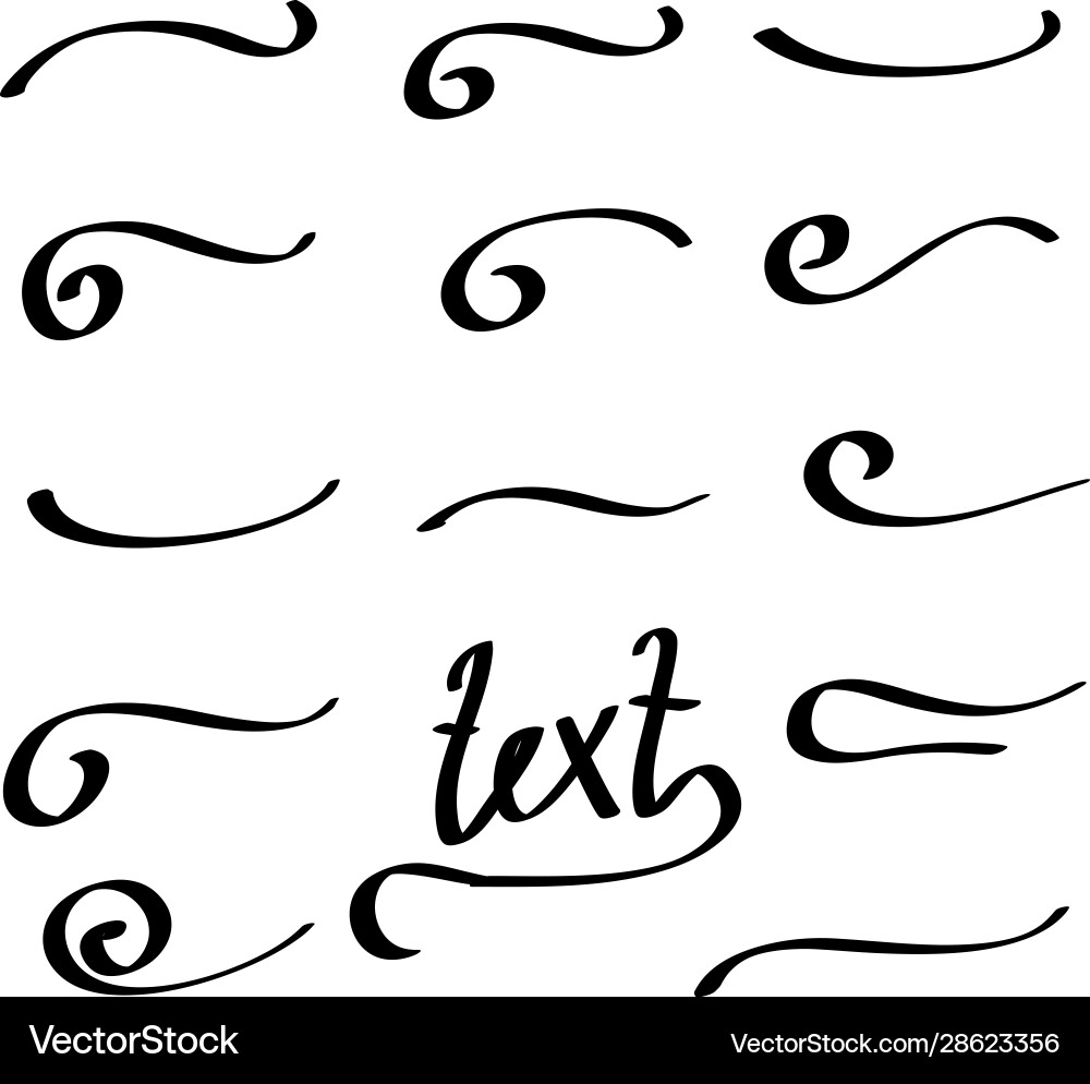 Hand-Drawn Swash & Swoosh Tails Royalty Free Vector