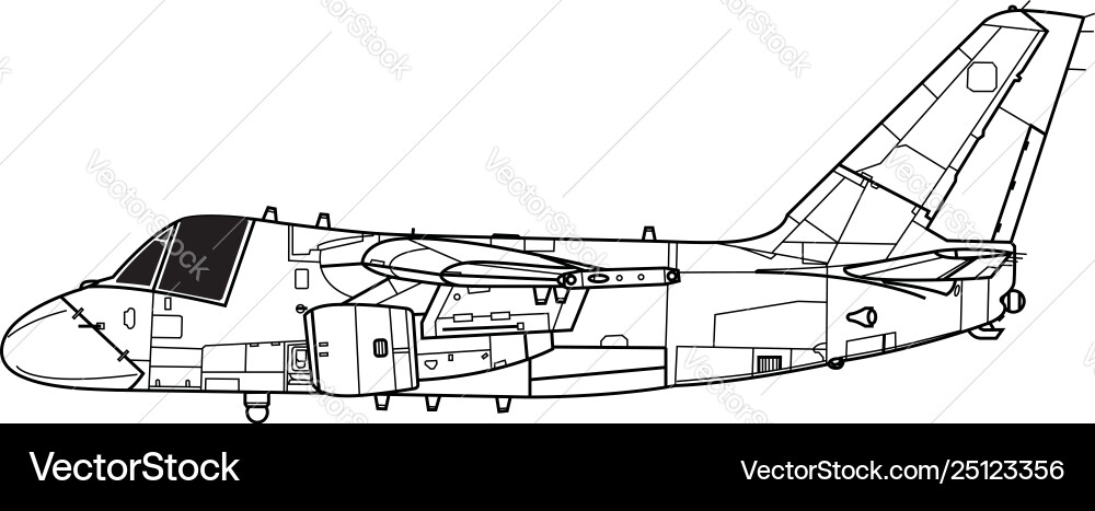 Lockheed S-3 Viking Aircraft Royalty Free Vector Image