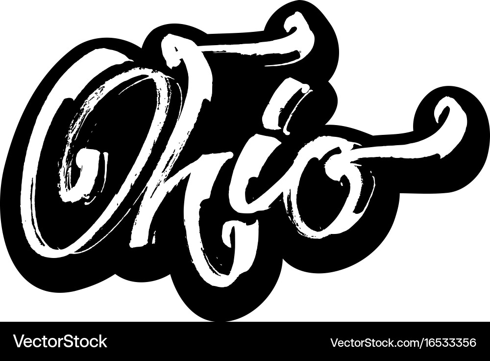 Ohio Sticker - Hand Lettered Script Royalty Free Vector