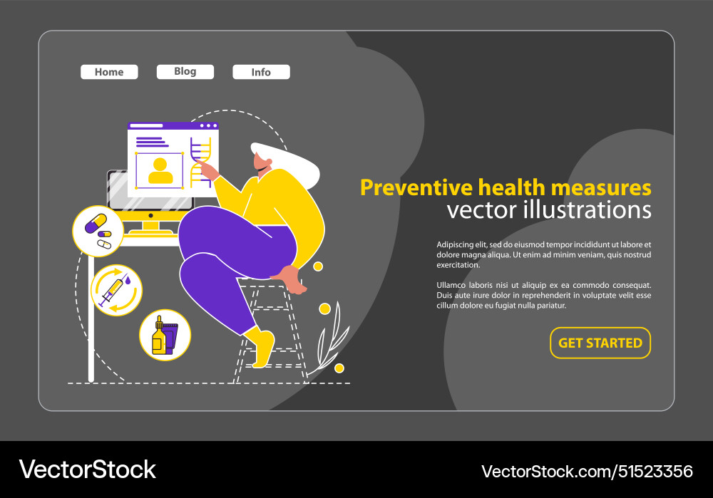 Preventive health measures concept showcases Vector Image
