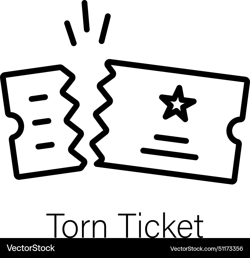 Torn ticket Royalty Free Vector Image - VectorStock