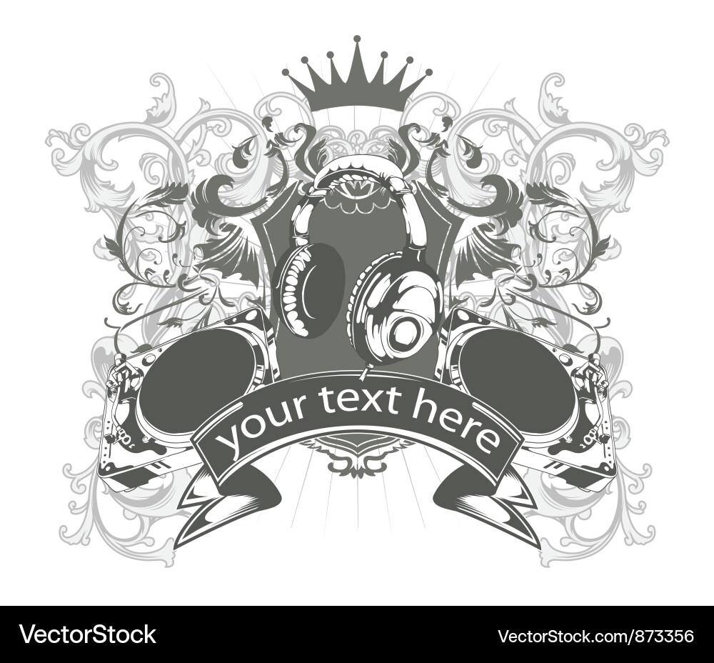 Vintage music emblem Royalty Free Vector Image