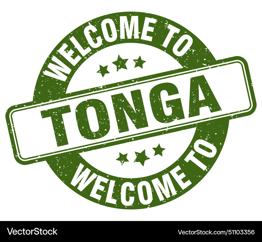 Welcome to tonga stamp round sign Royalty Free Vector Image
