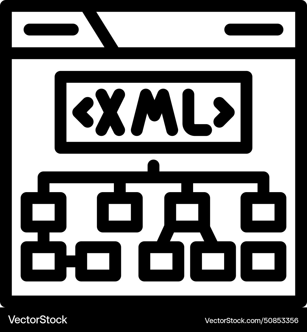 Xml sitemap seo line icon Royalty Free Vector Image
