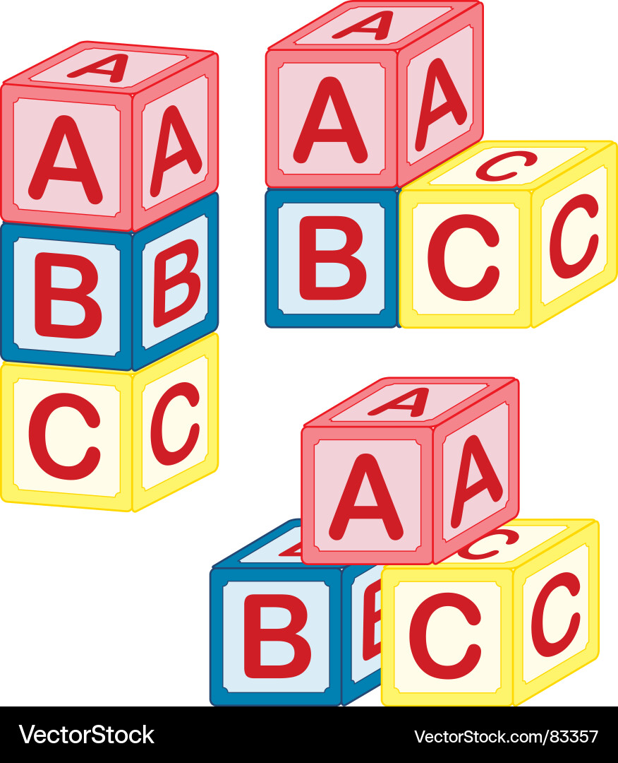 Abc blocks Royalty Free Vector Image - VectorStock