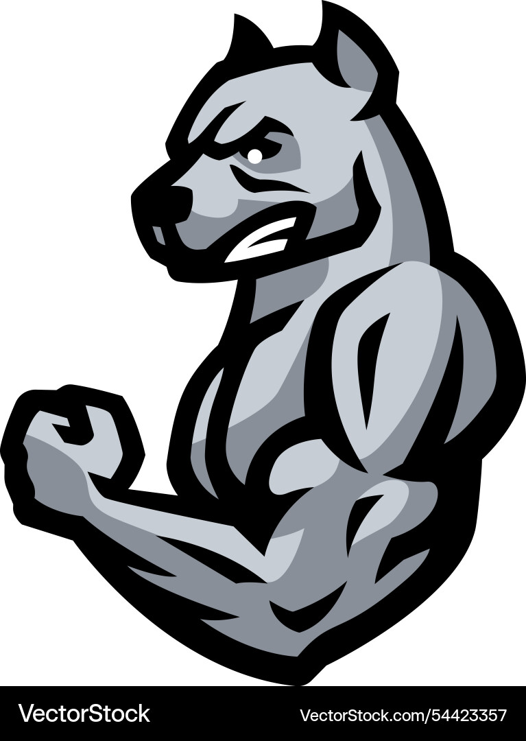 Bodybuilder with a pitbull head Royalty Free Vector Image