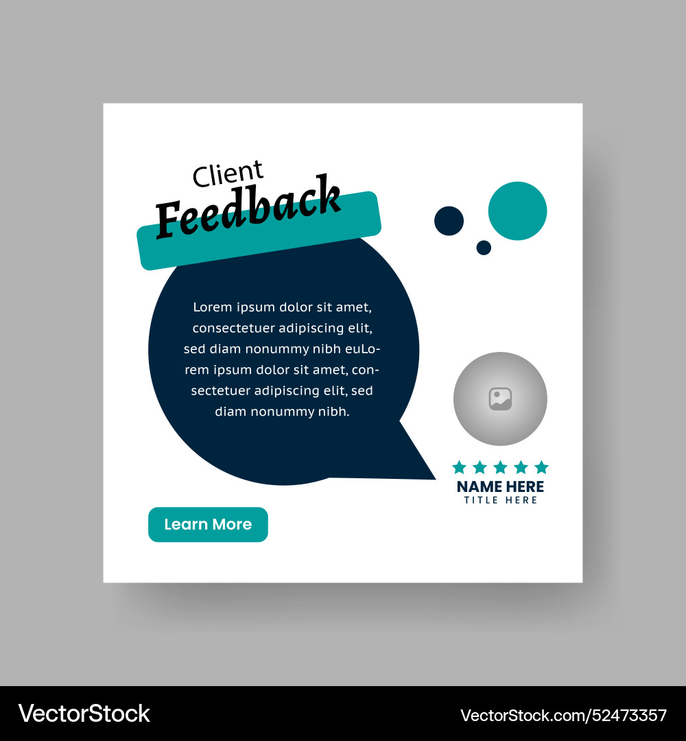 Client or customer testimonial social media post Vector Image
