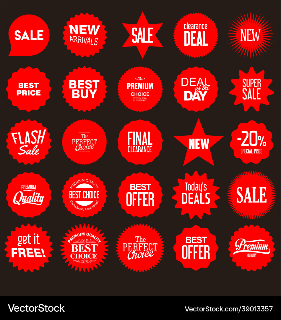 Collection different shapes stickers price tag Vector Image