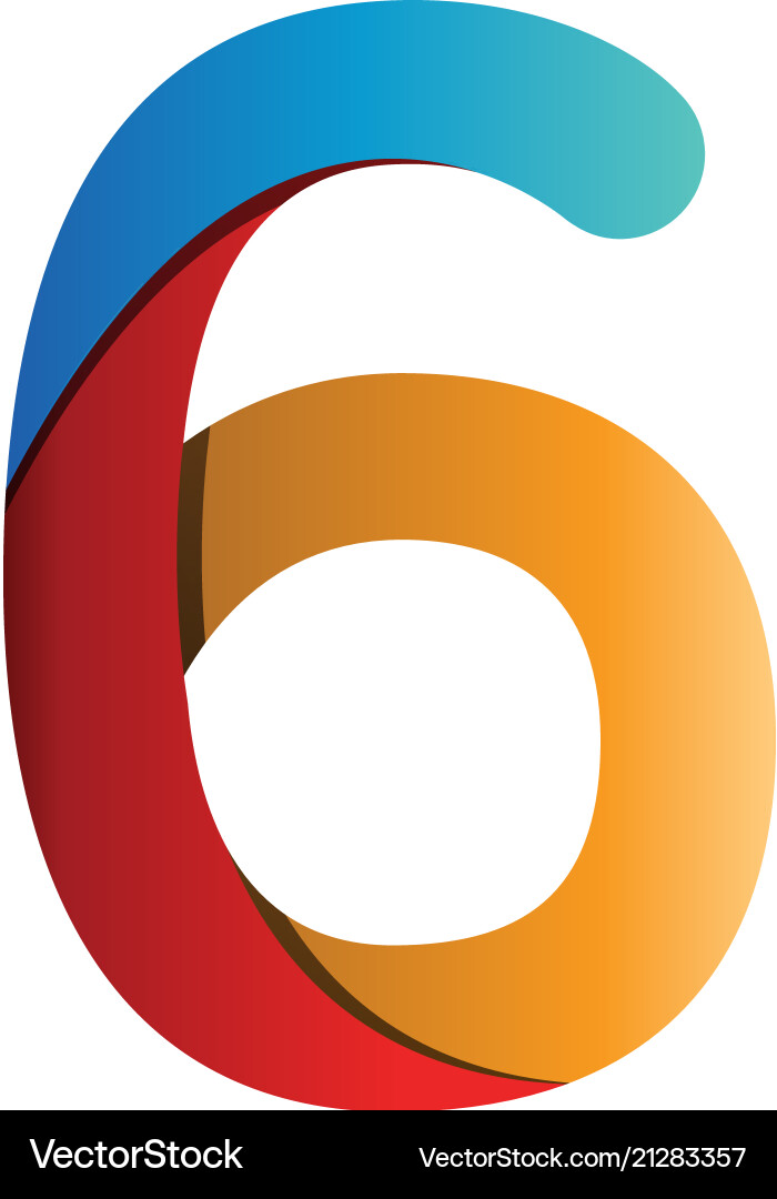 Colorful number logo icon template Royalty Free Vector Image