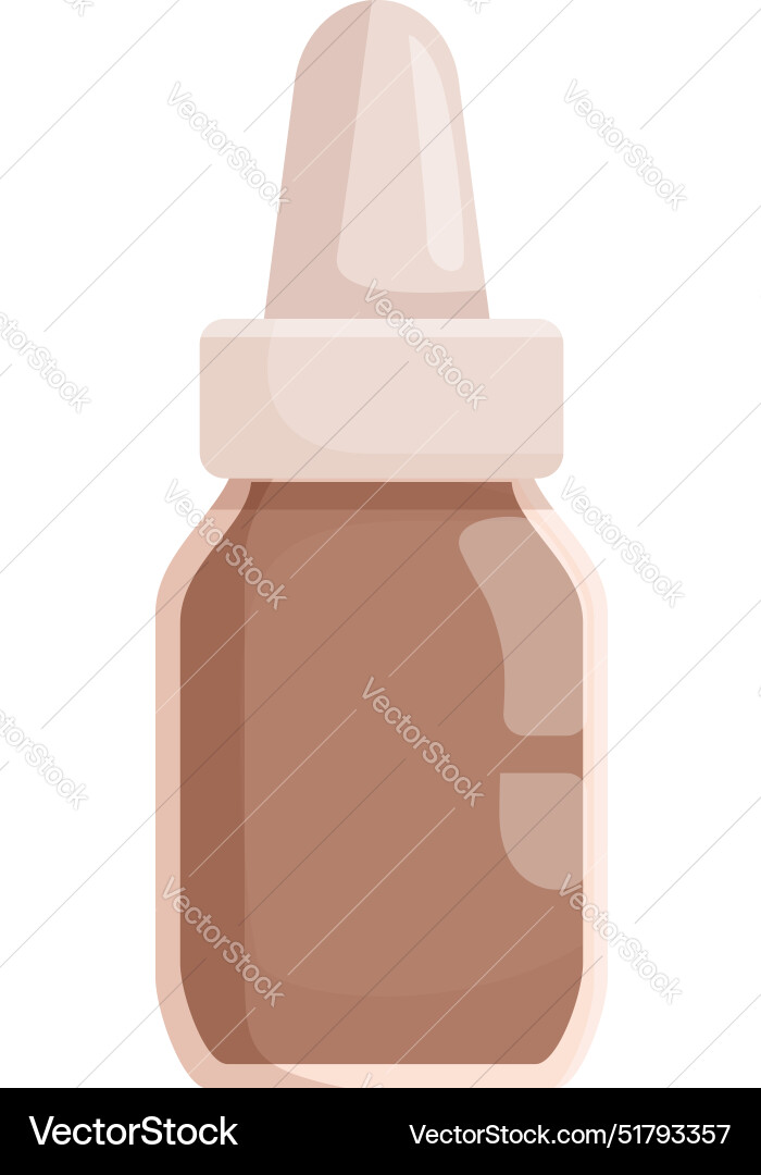 Glass dropper bottle containing brown liquid Vector Image