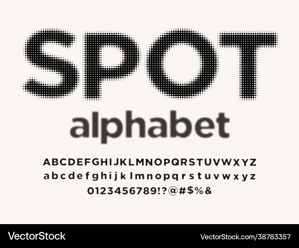 Halftone font Royalty Free Vector Image - VectorStock
