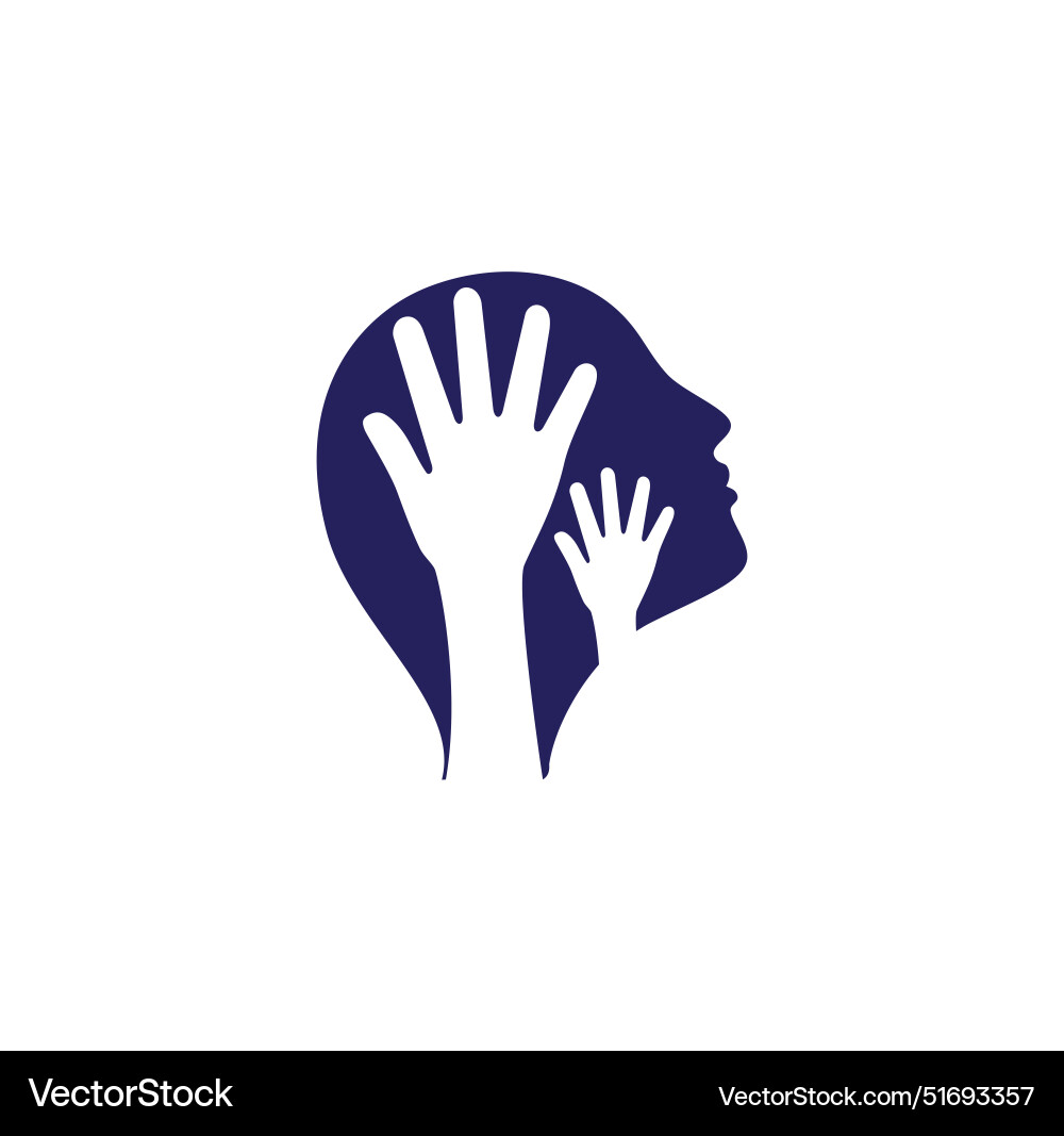 Hand head logo design Royalty Free Vector Image