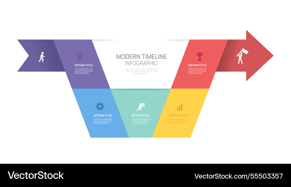 Infographics geometric arrow symbol timeline Vector Image