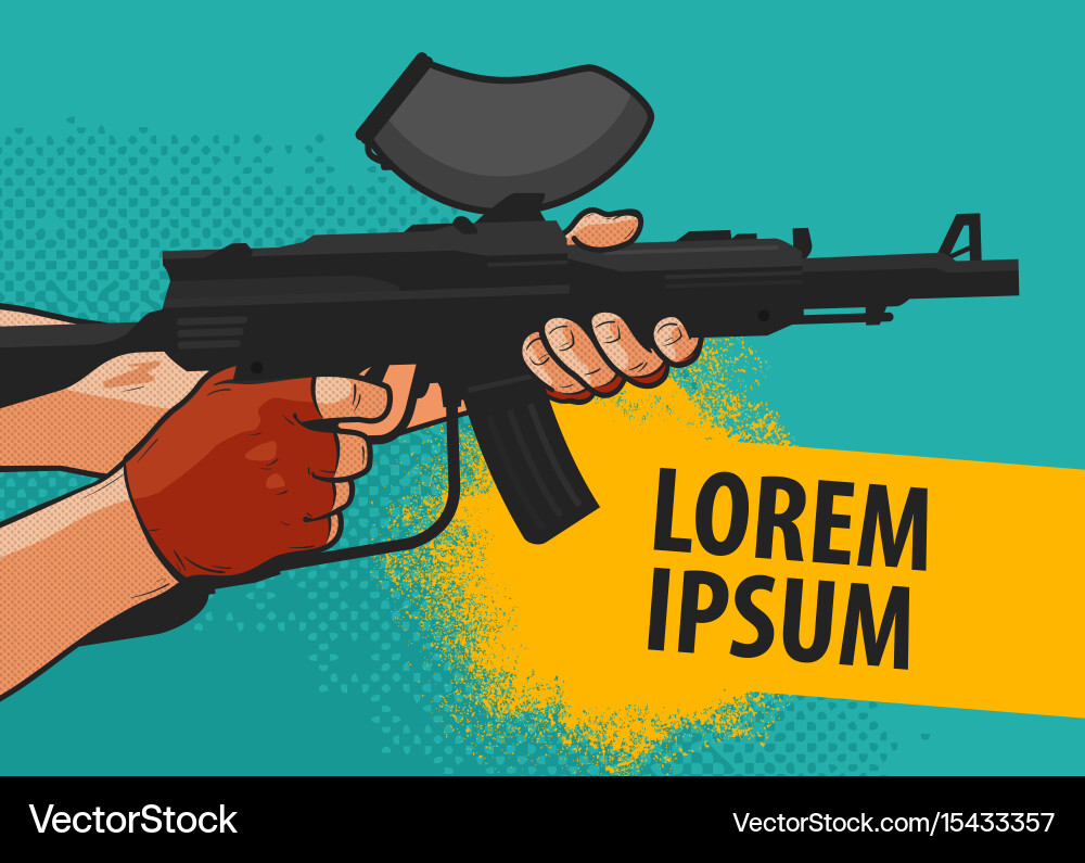 Paintball Action Banner Royalty Free Vector Image