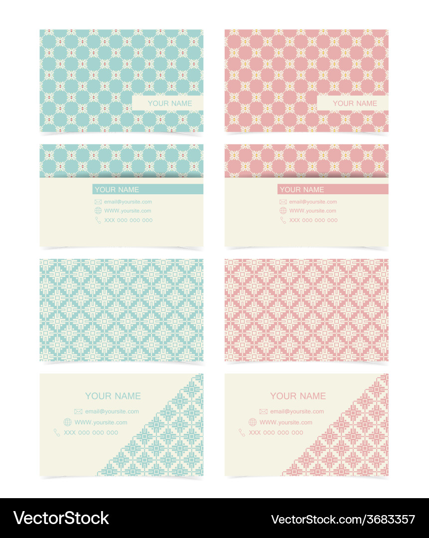 Retro Business Card Set Royalty Free Vector Image