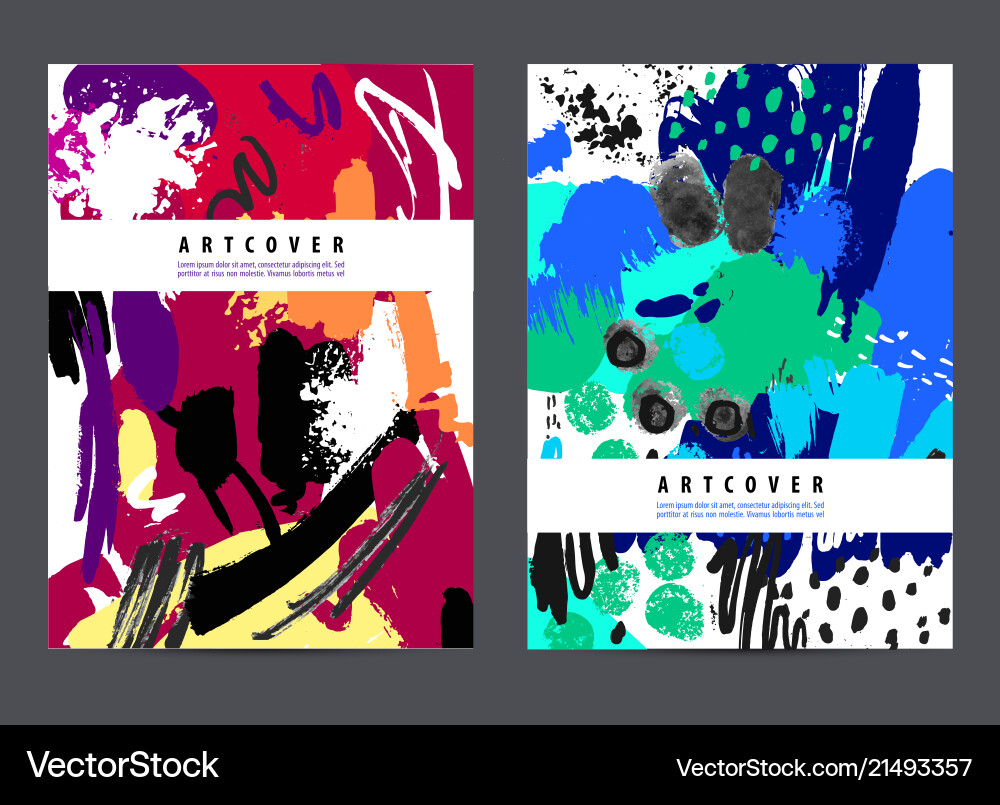 Set of art covers ink hand drawn posters Vector Image