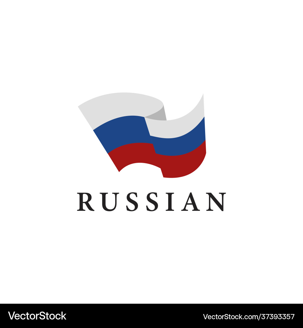 Simple flag russia on white background Royalty Free Vector