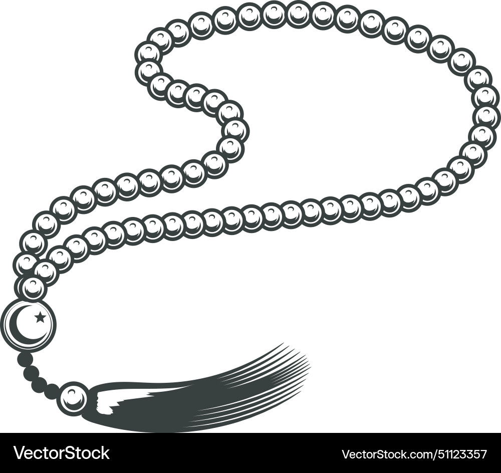 Tasbeeh finger counter line art creative design Vector Image