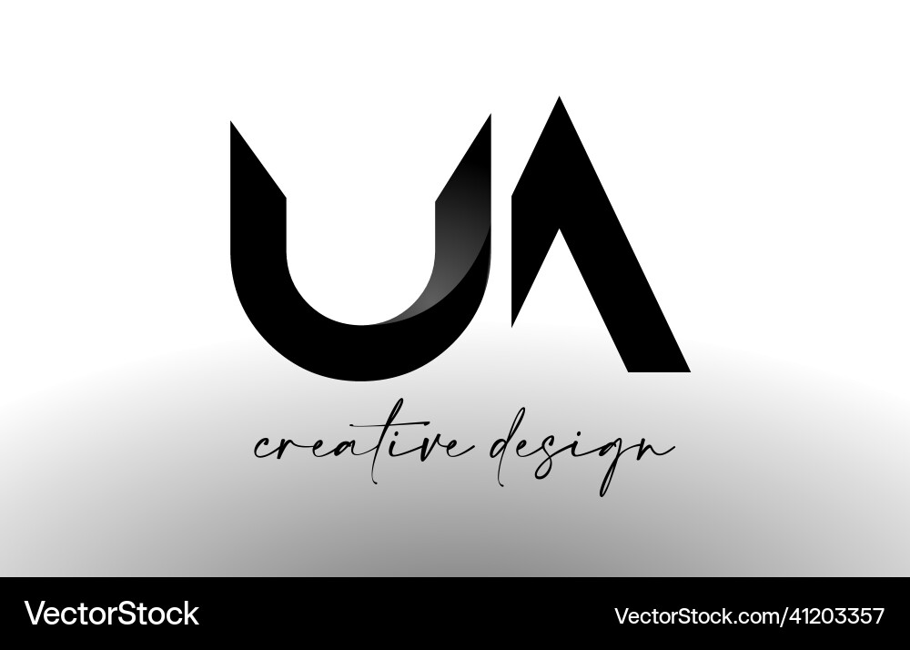 Ua letter logo design with elegant minimalist Vector Image