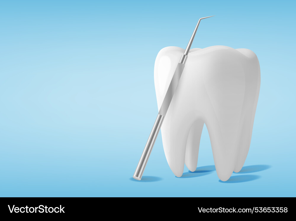 3d realistische Zahn- und Zahnsonde Lizenzfreier Vektor