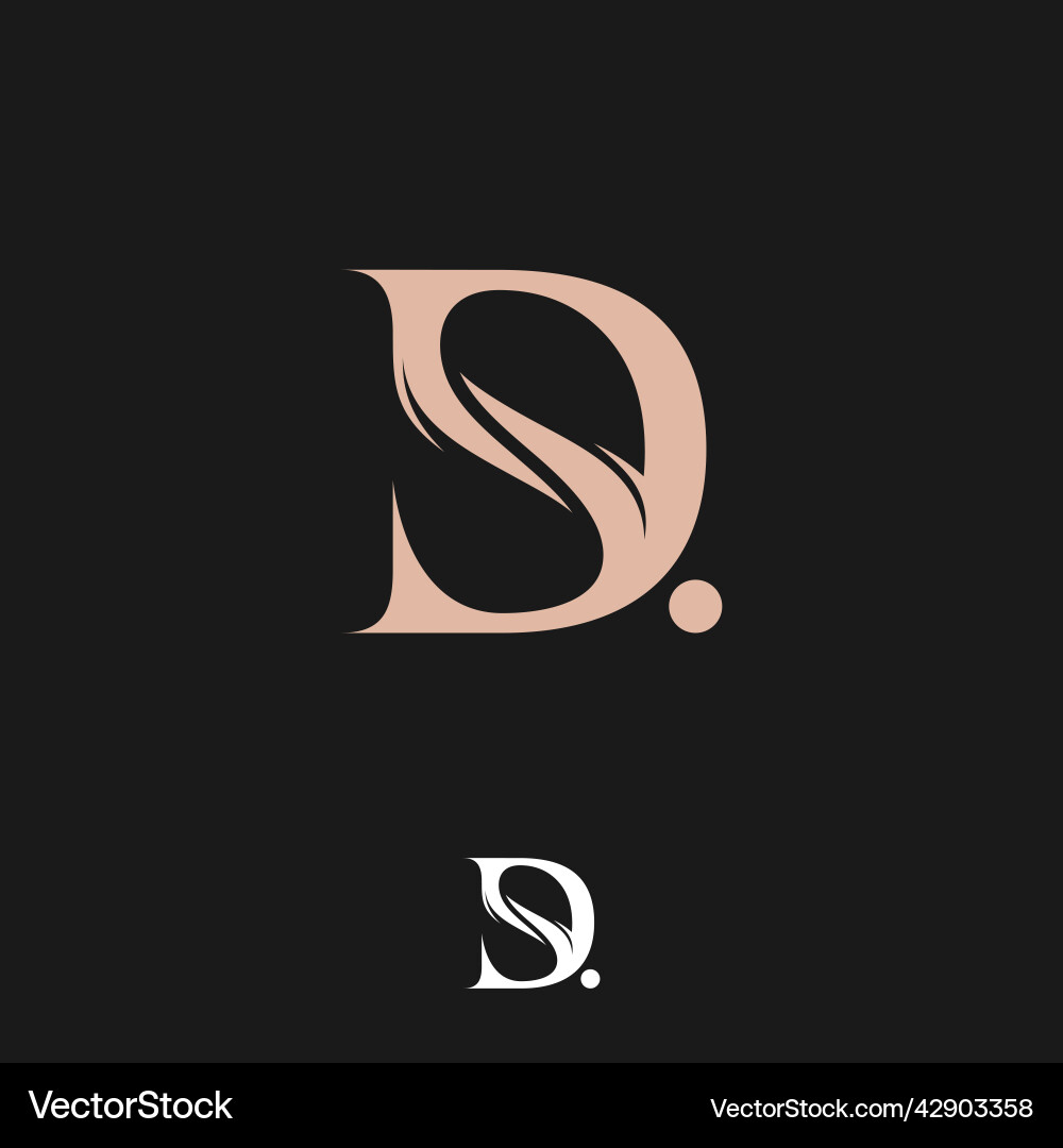 Alphabet letter monogram icon logo ds or sd Vector Image