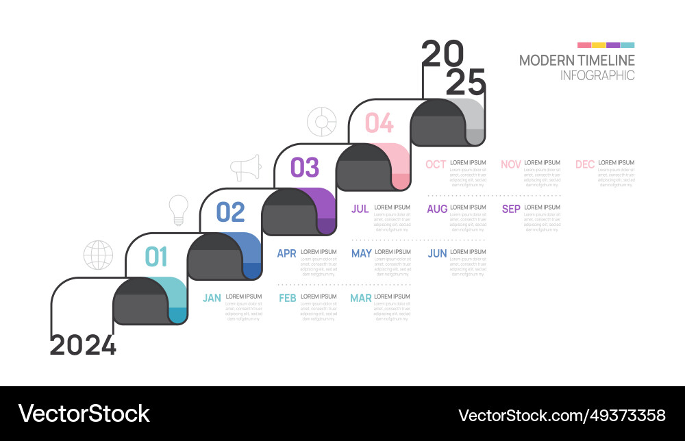 Business step timeline infographic arrow template Vector Image
