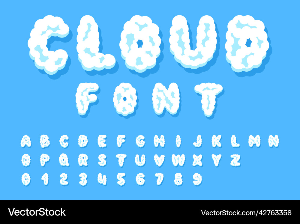 Cloud font Royalty Free Vector Image - VectorStock