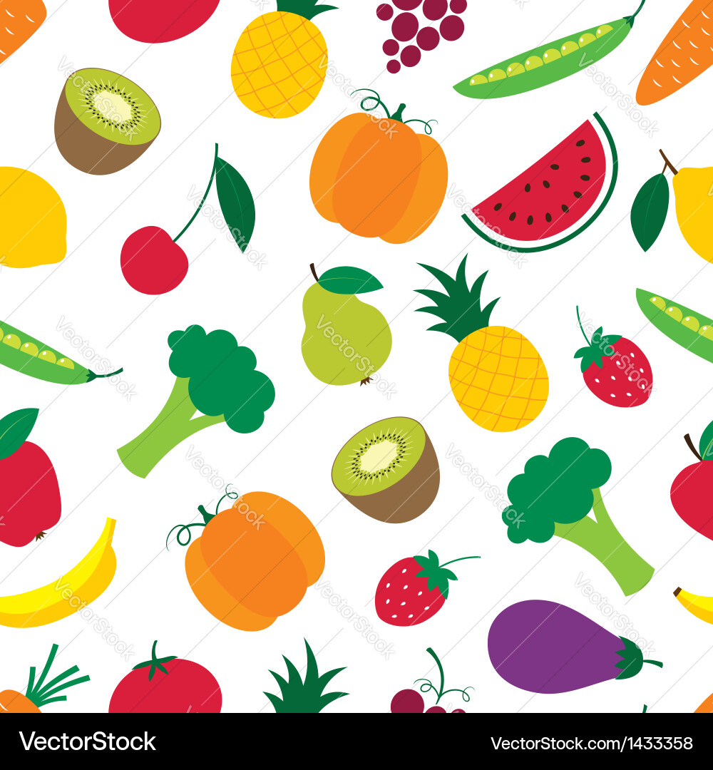 Fruit and vegetables seamless pattern Royalty Free Vector