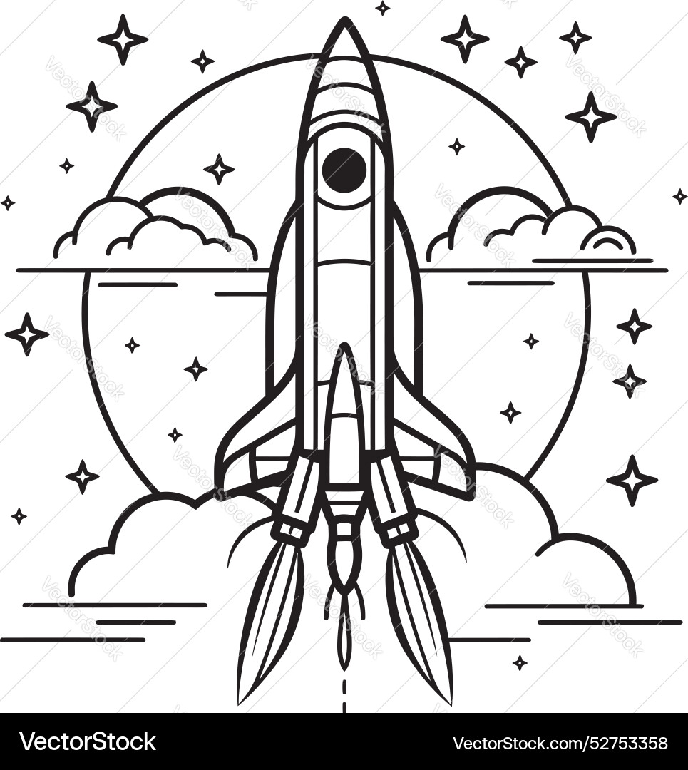 Galactic glide rocket logo design celestial soar Vector Image