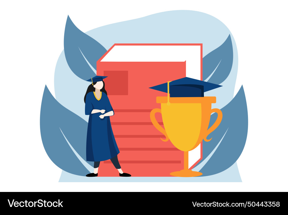 Graduation flat design Royalty Free Vector Image