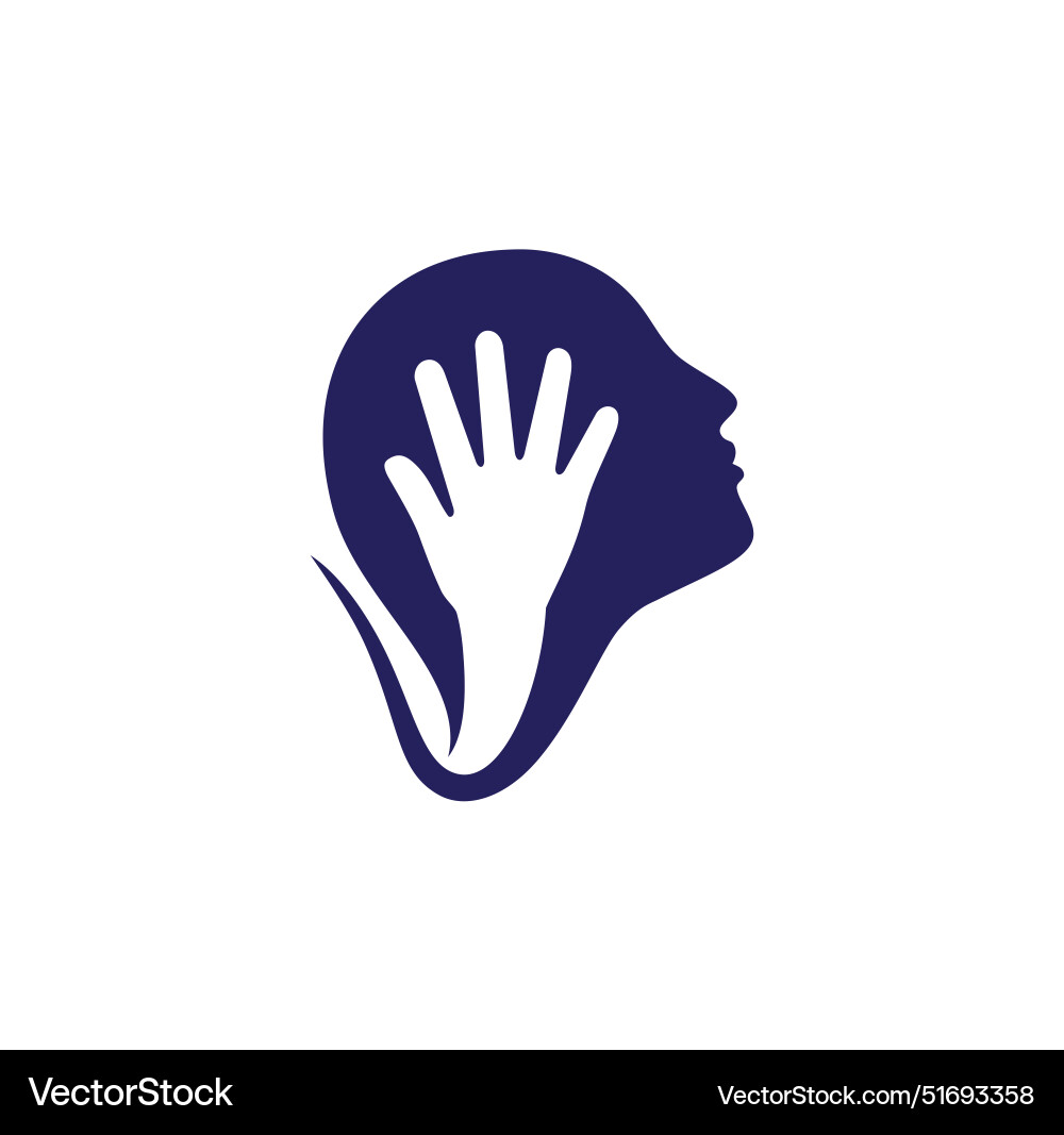 Hand head logo design Royalty Free Vector Image