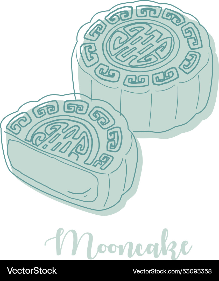 Isolated pastel color mooncake Royalty Free Vector Image