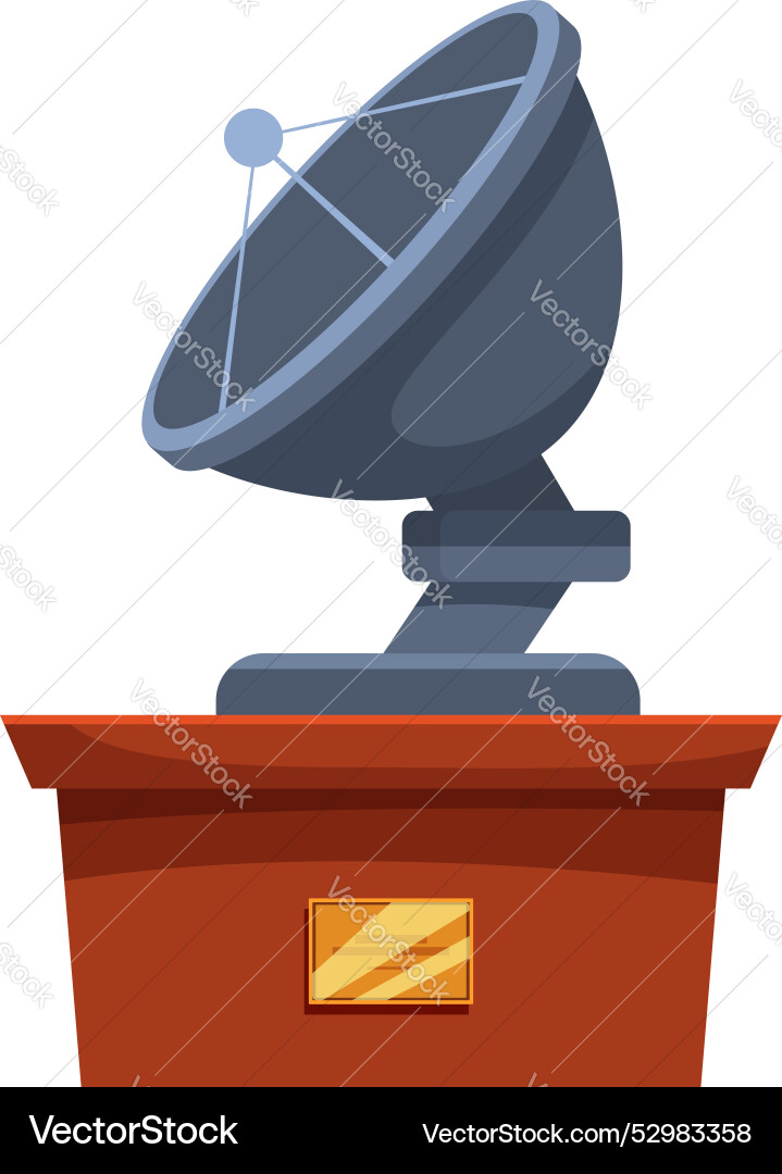 Large satellite dish antenna standing Royalty Free Vector