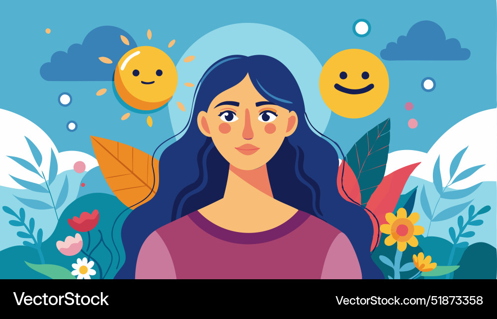 Mindful journey to joy Royalty Free Vector Image