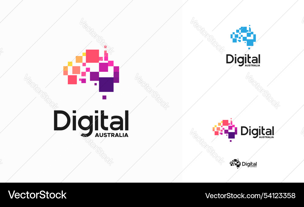Modern digital australia logo template designs Vector Image